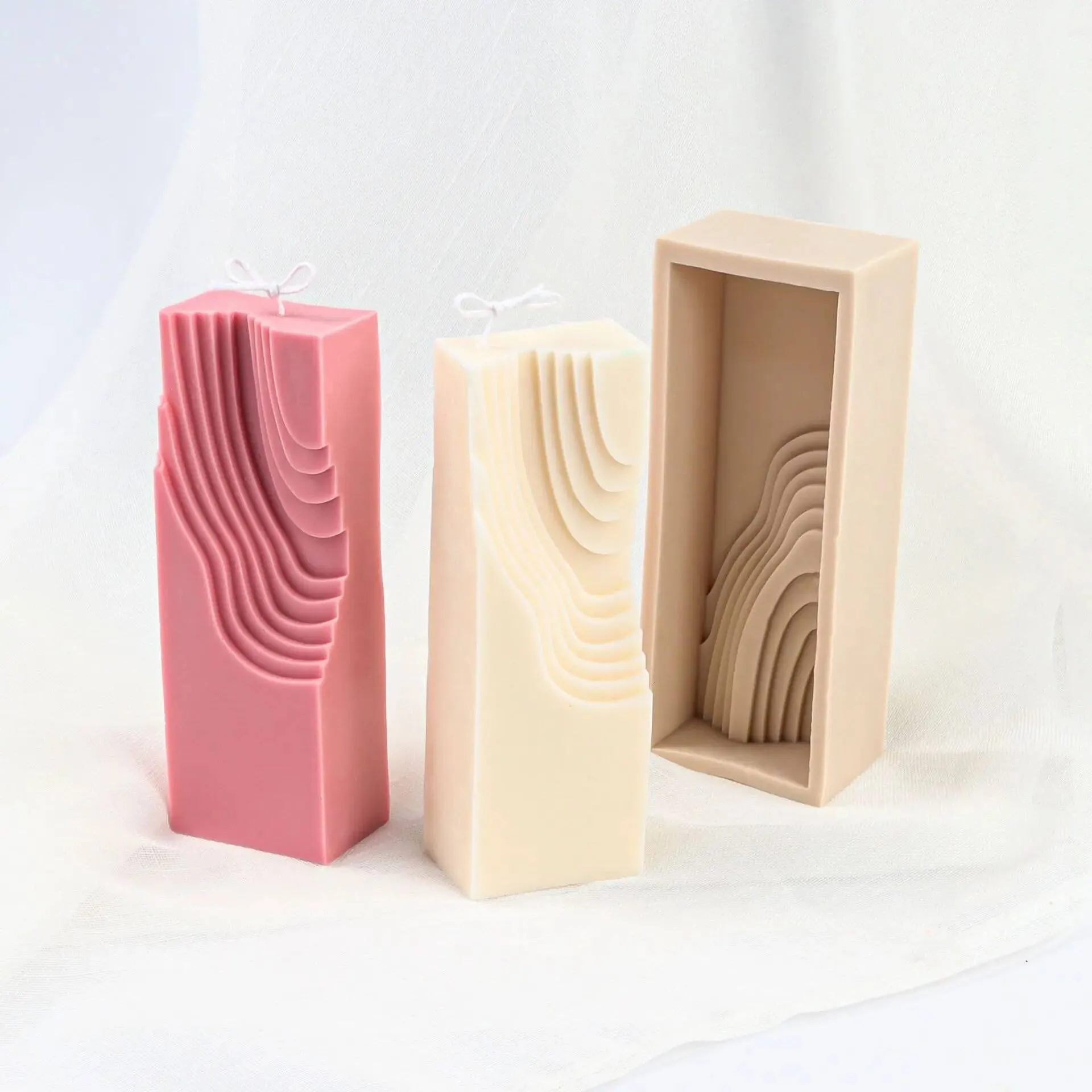 Silicone Cube Mold for 3D Stripe Cube Ripple Bowl Rectangle Epoxy Resin ...