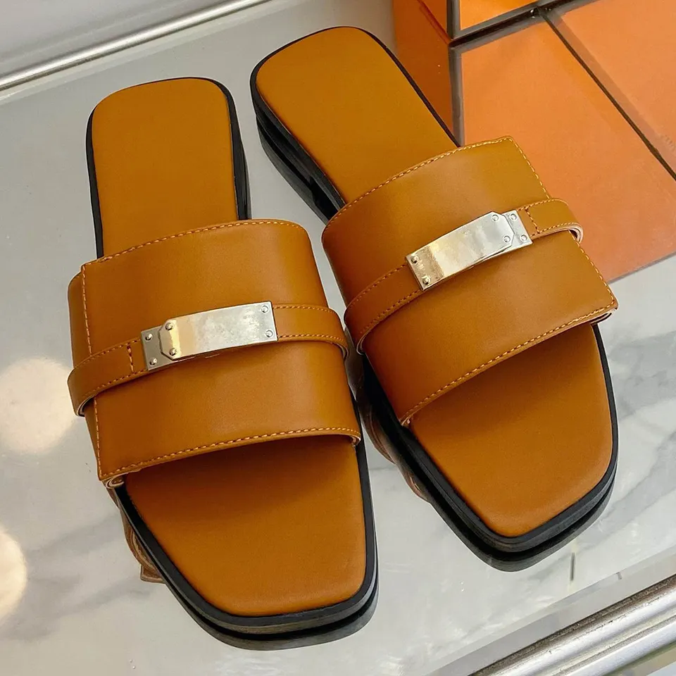 Designer Leather Womens Slides Casual Flat Sandals... From Ad004, $44. ...