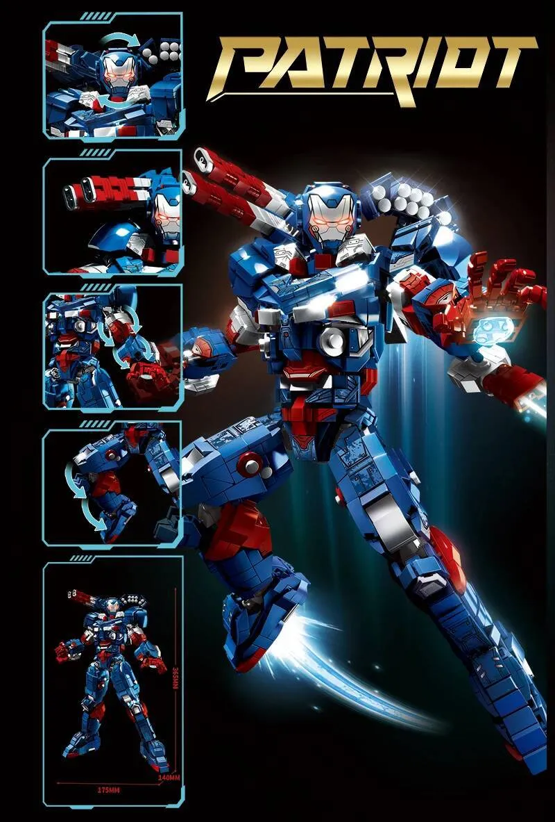 Marvel Iron Man MK50 Mecha Building Blocks Toy Set Plastic 1500+ Pieces ...