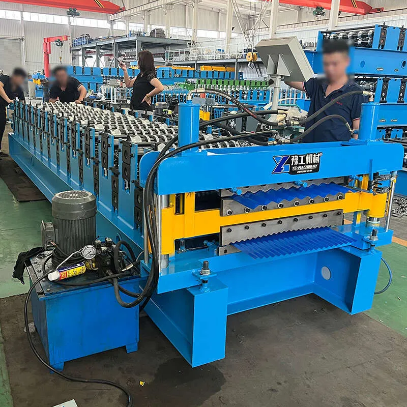 Trapezoidal Roof Panel Roll Forming Machine with 48 in Feeding Width ...