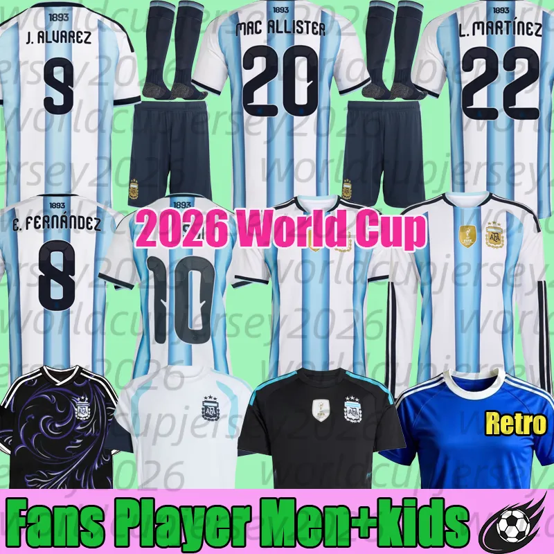 GARNACHO Argentina 2026 World Cup Soccer Jerseys Long Sleeve Home ...