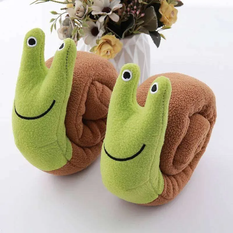 Snail Shaped Corduroy Plush Toy with Squeaky Feature for Small Dogs and ...