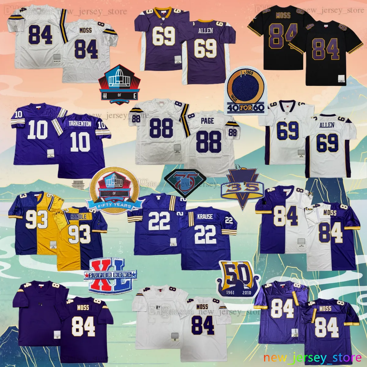 Custom Retro Football Jerseys S 6XL Throwback 1961... From New_jersey ...