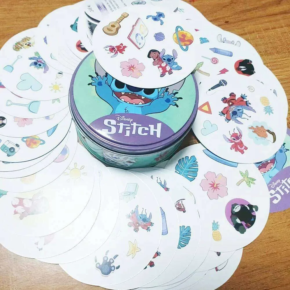 Disney New Arrival Board Game Stitch Iron Box Card 2 To 8 Player Family ...