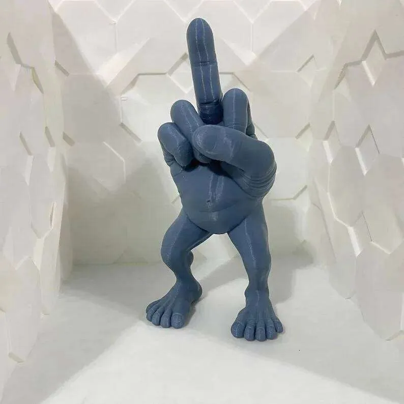 Funny Middle Finger Figure With Legs Resin Desktop Decoration Abstract ...