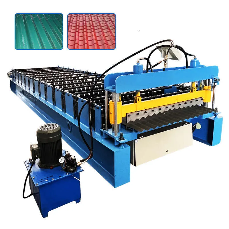 Metal Roof Panel Roll Forming Machine with PLC Control and Automatic ...
