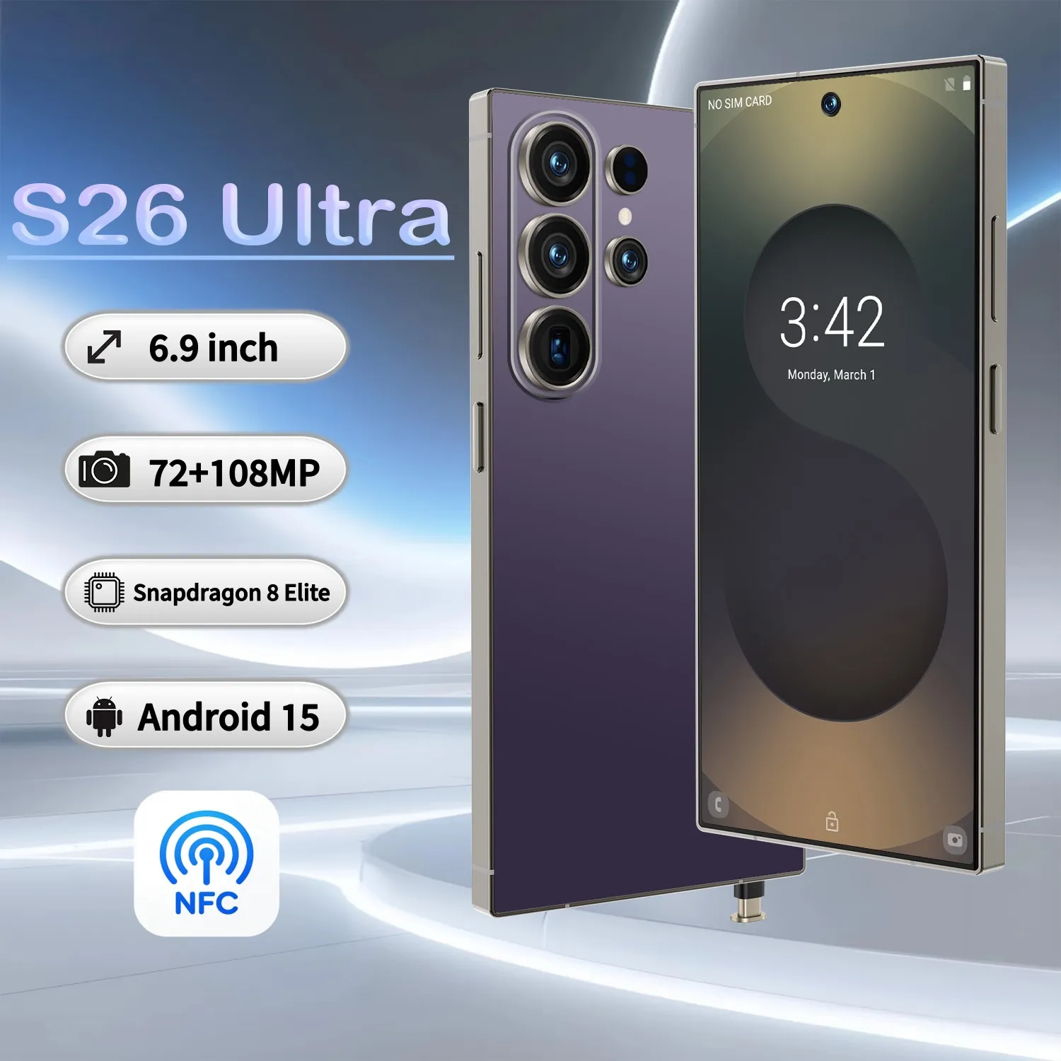 2026 S26 Ultra 5g Smartphone With NFC, 7.3 Inch LCD Display, 22GB+2TB ...