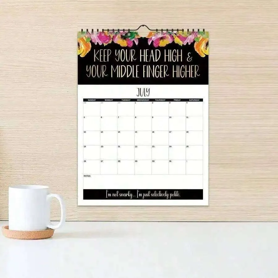 Sarcastic Wall Calendars 2026 Funny Monthly Planner... From Malikiya3 ...