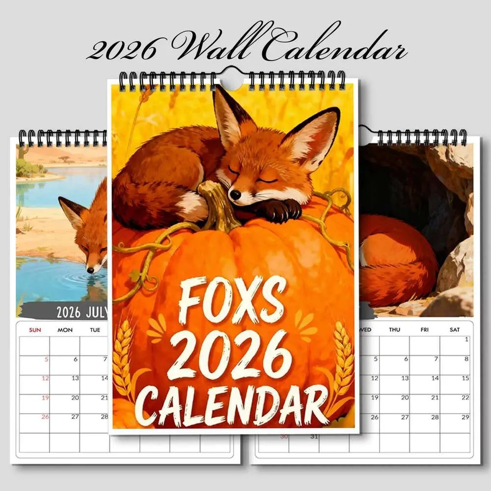 2026 Wall Calendar Fox Theme Artwork High Quality Print For Home ...