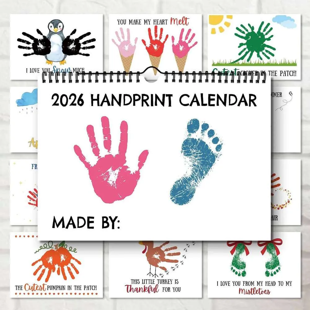 26H0123 Handprint And Footprint Calendar DIY Creative Home Decoration ...