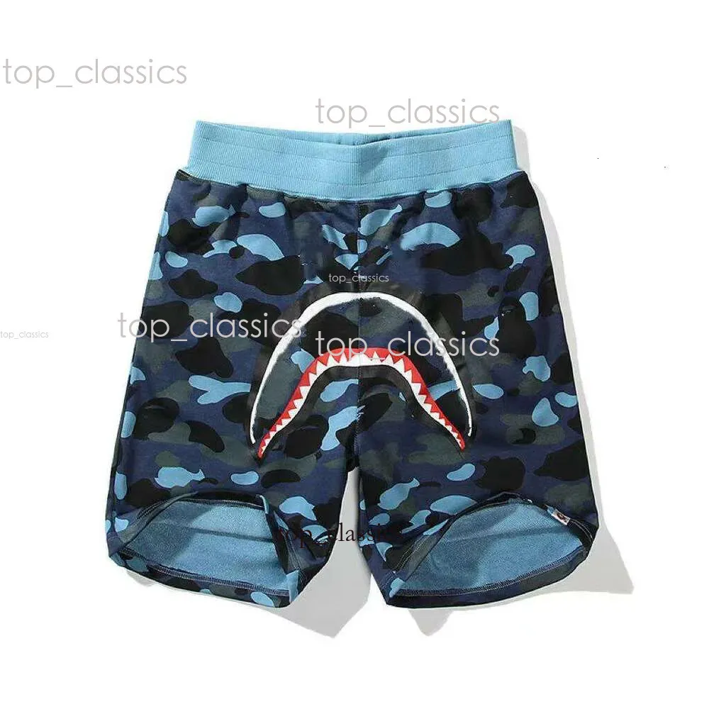 Mens Shorts Shark Camouflage Pattern Cotton Blend Knee-Length Drawstring Elastic Waist Low Waist ...
