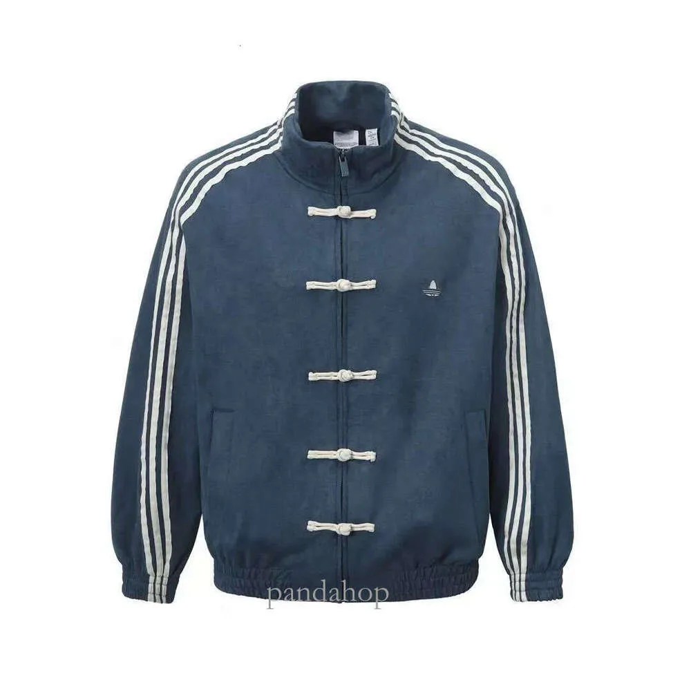 Mens Chinese Style Jacket with Stand-Up Mandarin Collar and Button ...