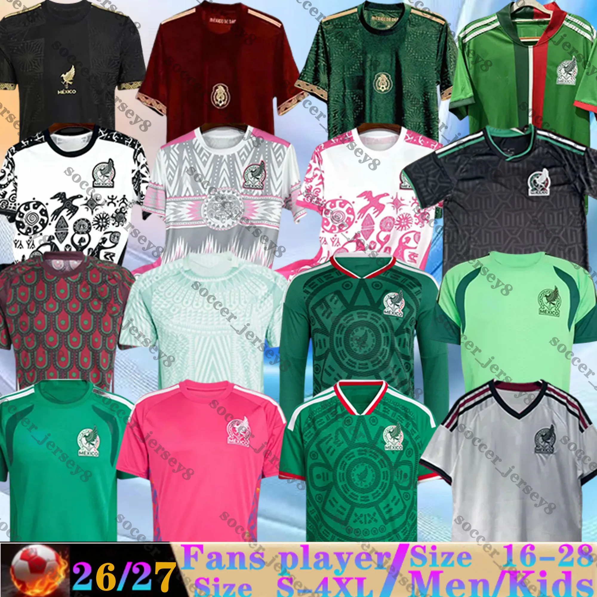 Mexico World Cup Soccer Jerseys 2026 2027 Green Home, Away & Third Kits ...