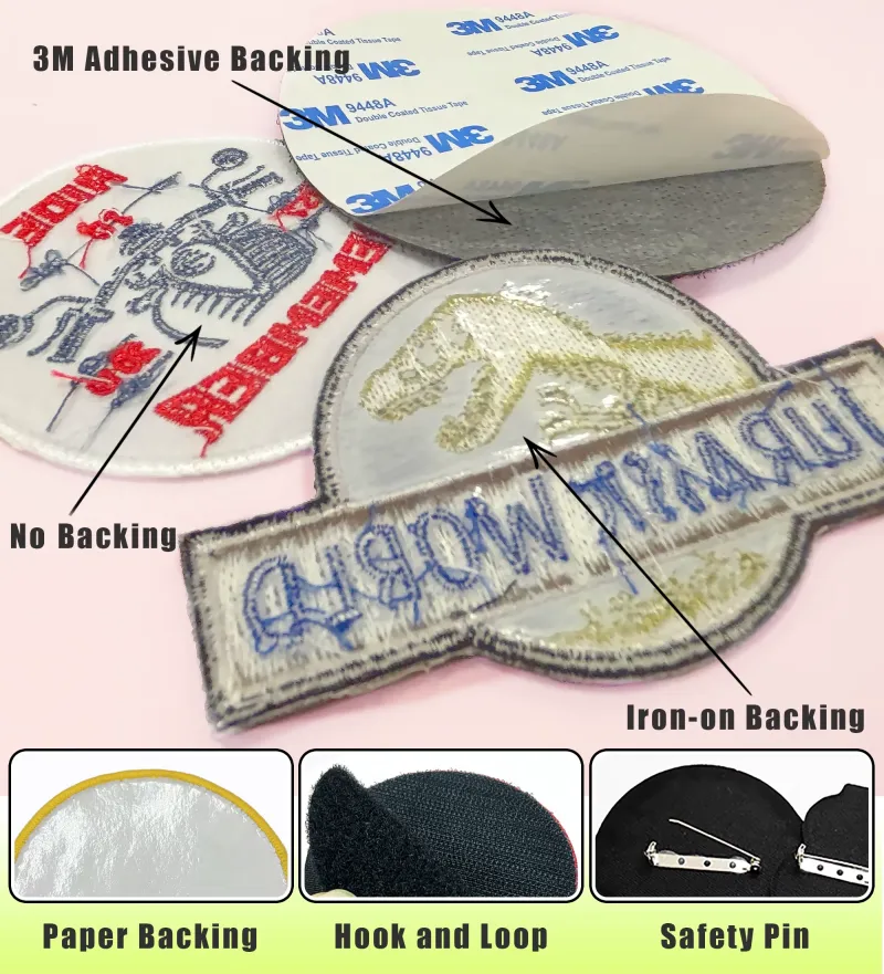 Custom Embroidery Patches with Iron on, Hook and Loop, and Self ...