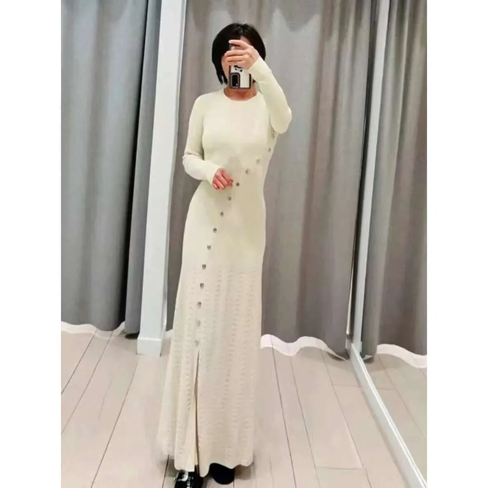 Stylish Split Button Knitted Women's Long Sweater Dress Slim Fit, Long ...