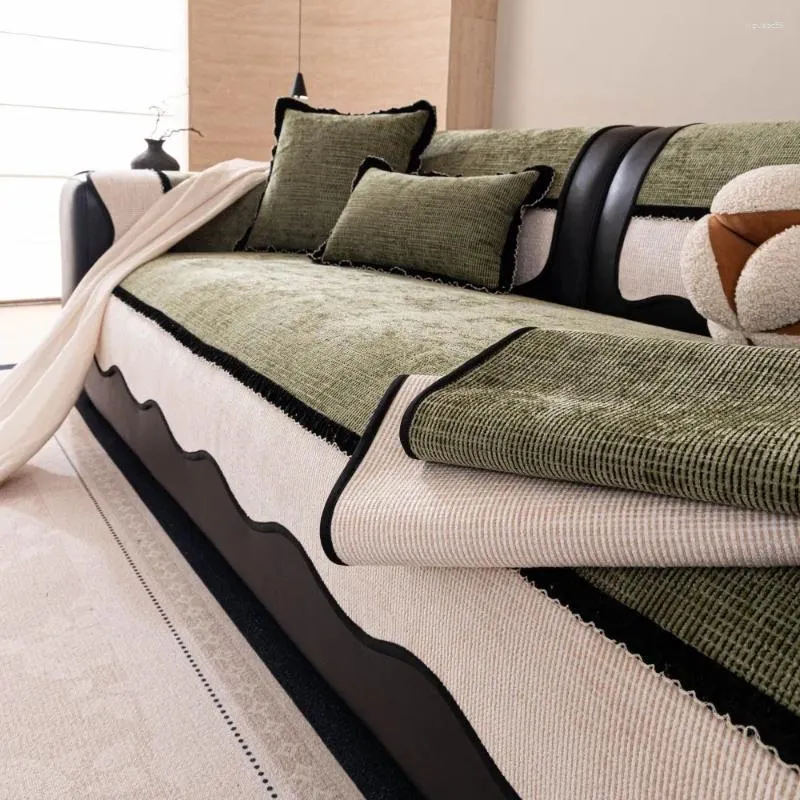 Chair Covers Mid Century Chenille Sofa Cushion Covers Premium Non Slip ...
