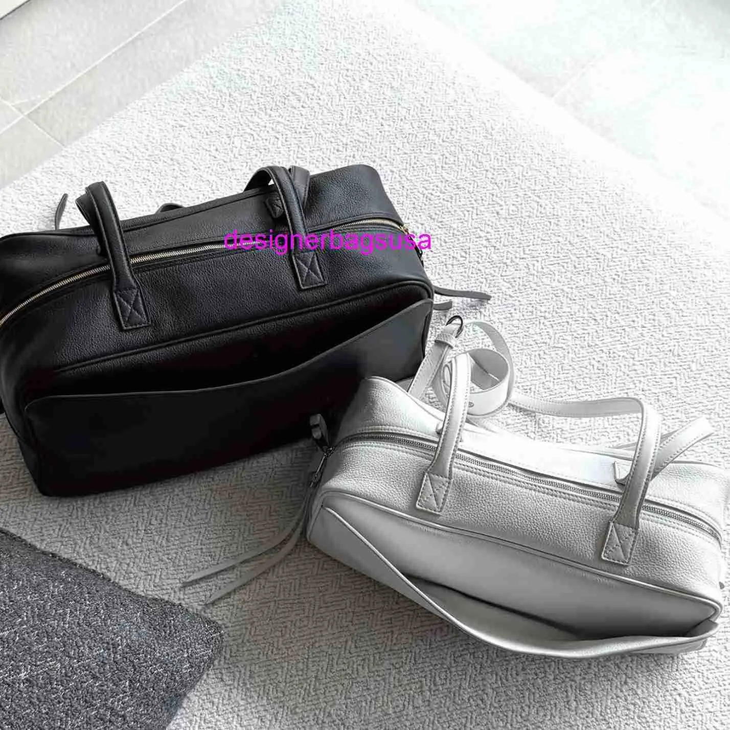 Designer Genuine Leather Bowling Bag Large Capacity Shoulder Handbag ...