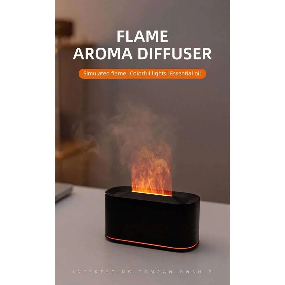 Aroma USB Desktop Flame Mini Air Humidifier Essential Oil Diffuser with ...