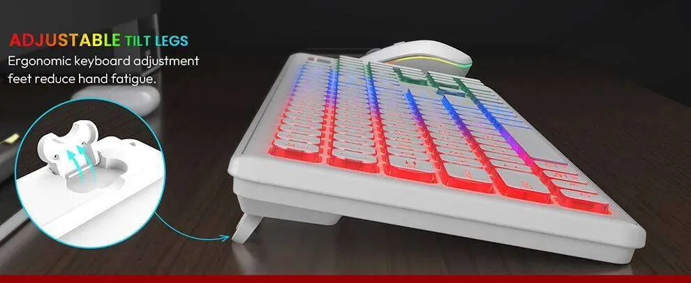 Backlit Wireless Keyboard and Mouse Combo with Quiet Light Up Keys and ...
