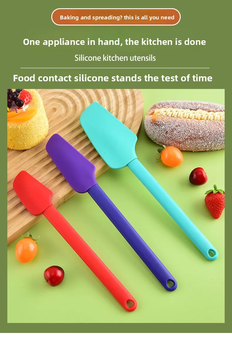 Food-grade One-piece Silicone Baking Spatula for Cake Cream Smoothing ...