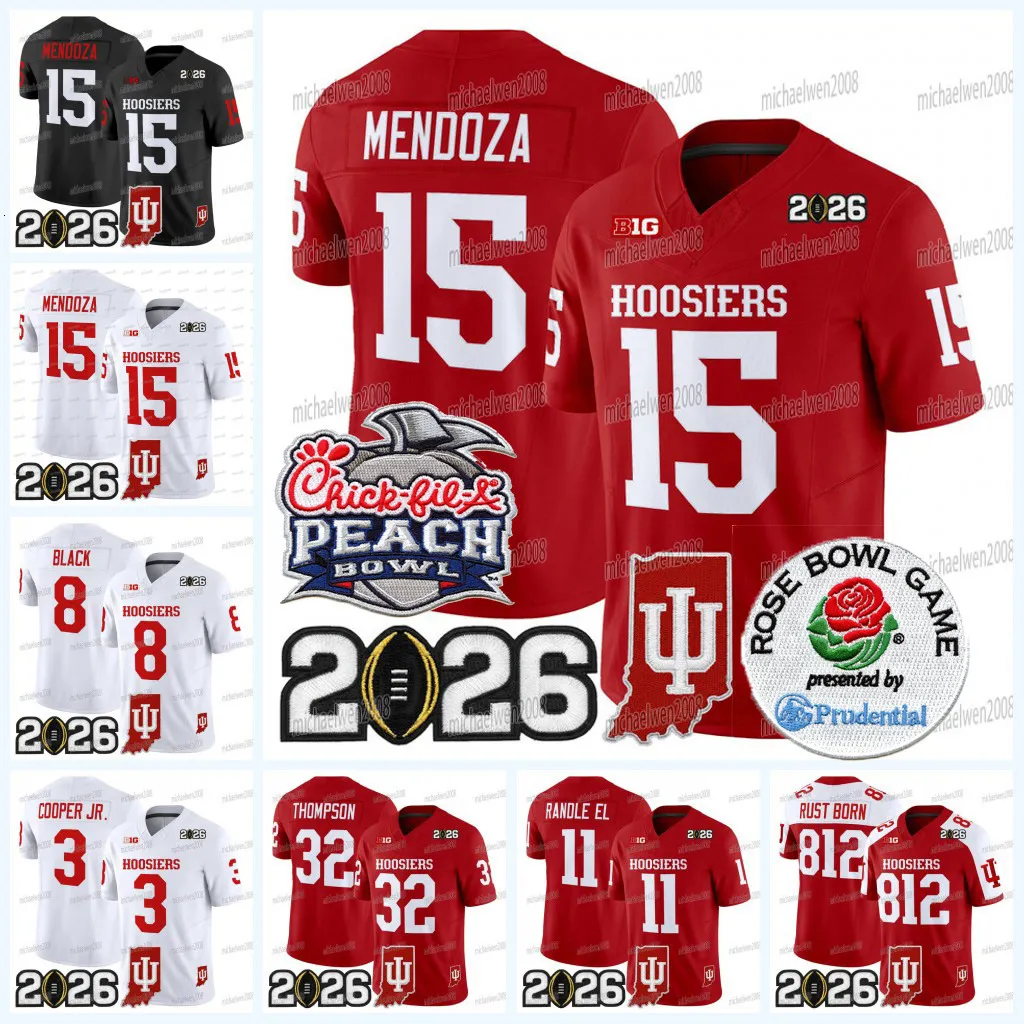 Custom Indiana Hoosiers 2026 Final Patch Peach Rose Bowl Indiana State ...