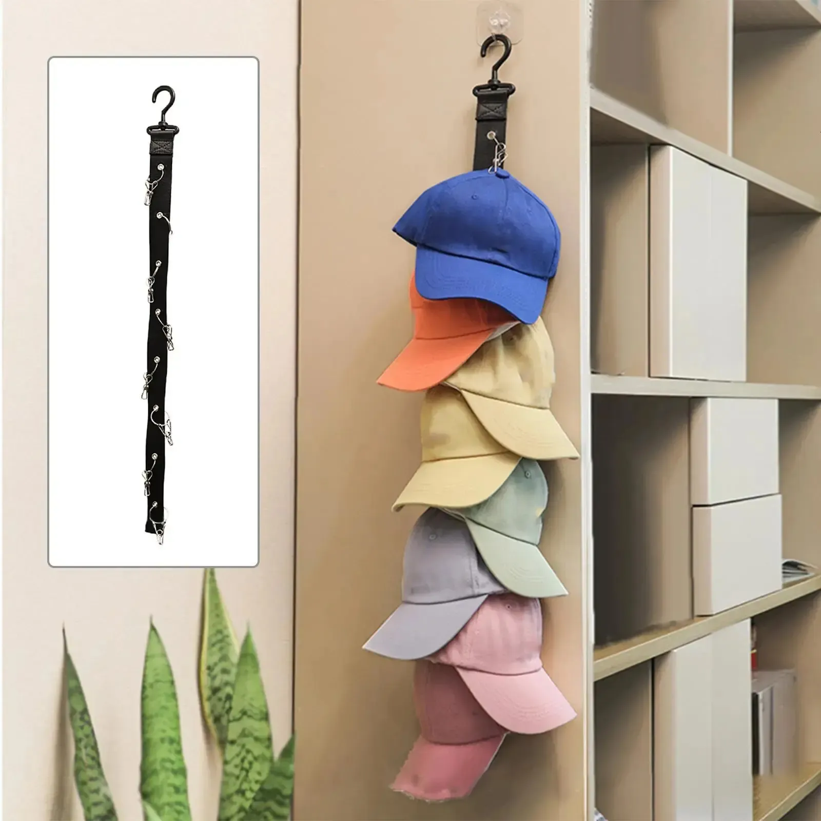 Baseball Cap Stand Hanging with Metal Clips and Hook for Hat Display ...