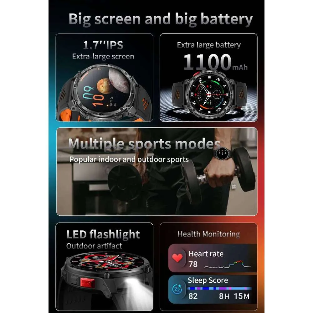 2026 Military T-Rex 3 Pro Smart Watch Men 1100mAh Battery GPS Tracker ...