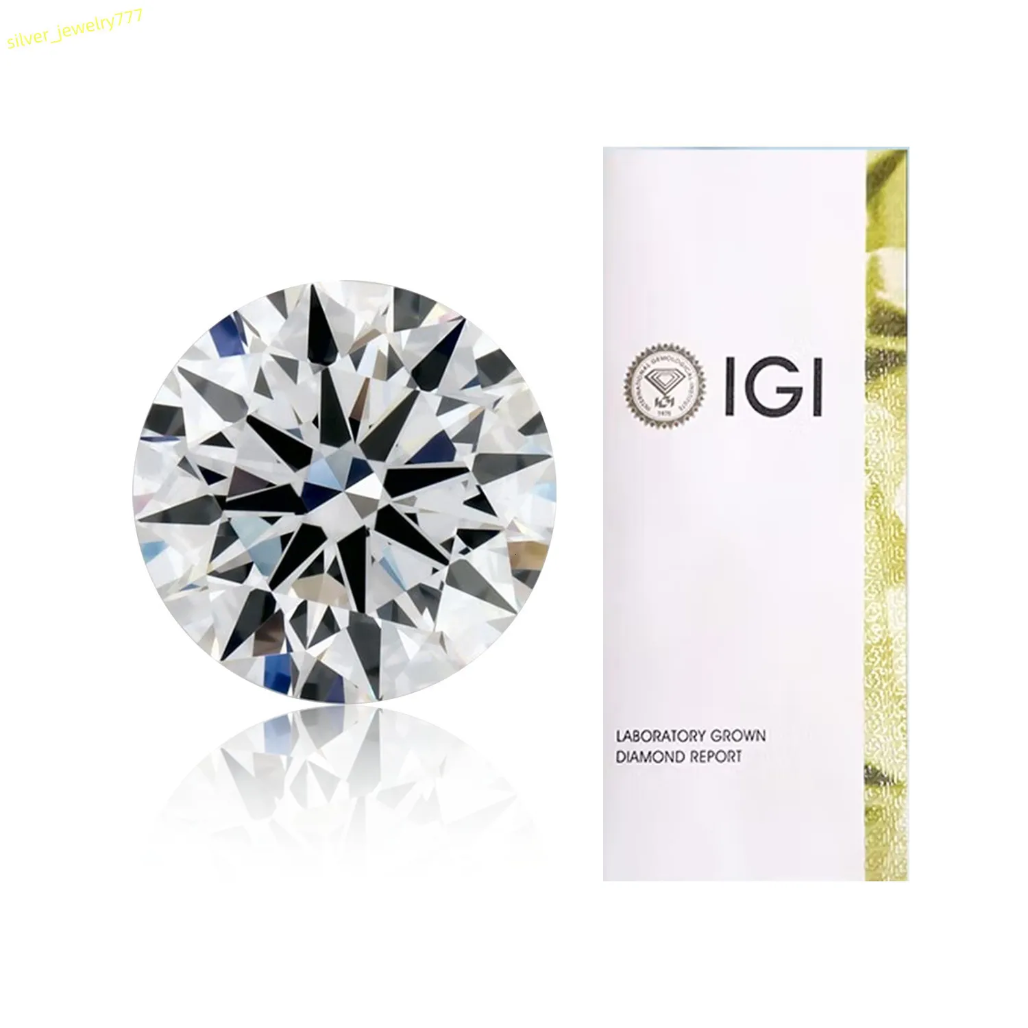 Lab Grown Diamond VVS1 IGI Certified 3ct D Color Round Brilliant Cut ...