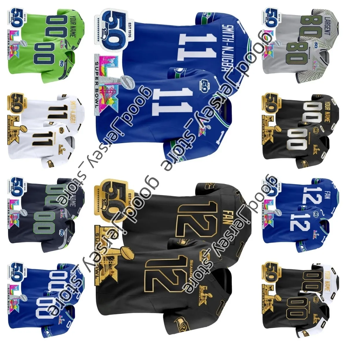 Seattles Seahawks 50th Anniversary Football Jersey Cooper Kupp, Jaxon ...