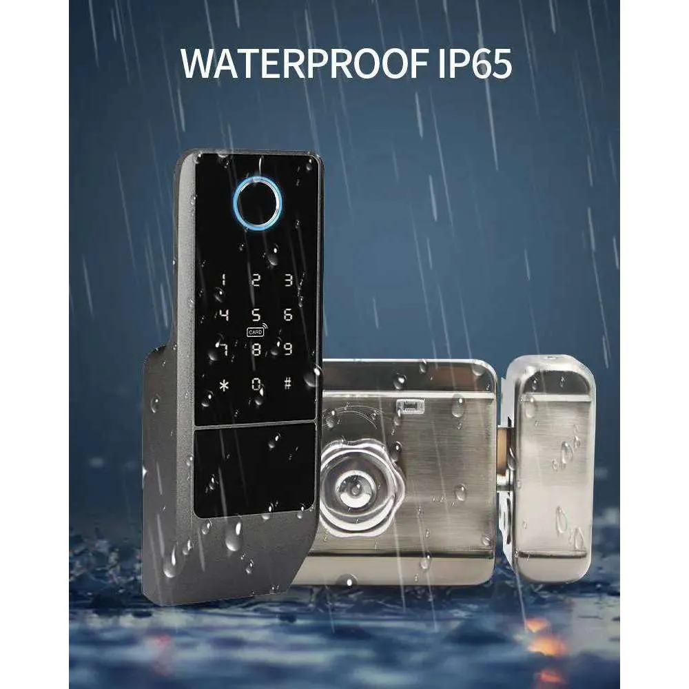 IP65 Waterproof Fingerprint Smart Door Lock for Outdoor Gate with ...