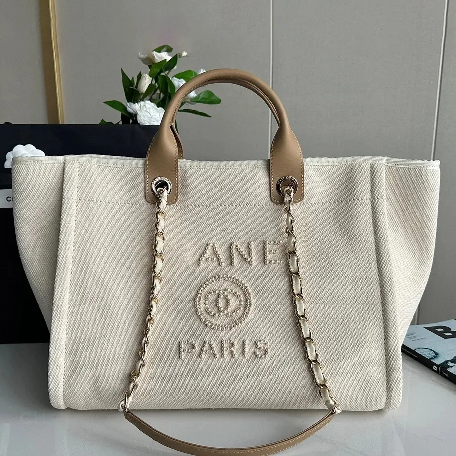 Luxury Designer Tote Bag Leather Canvas Beach Tote... From Handbag ...