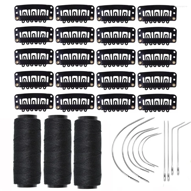 U-Shape Stainless Steel Snap Hair Clips with 10 Assorted Sewing Needles ...