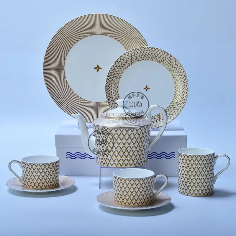 Bone China Coffee Set Wide Mouth Cup Saucer Ceramic Palace Style ...