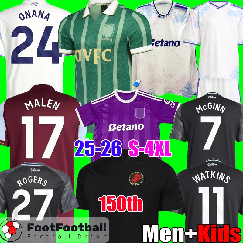 Aston 150th Anniversary Soccer Jersey Set Mens & Kids Football Shirts ...