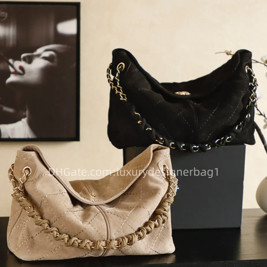 Fashion shoulder chain bag small suede genuine leather crossbody bag ...