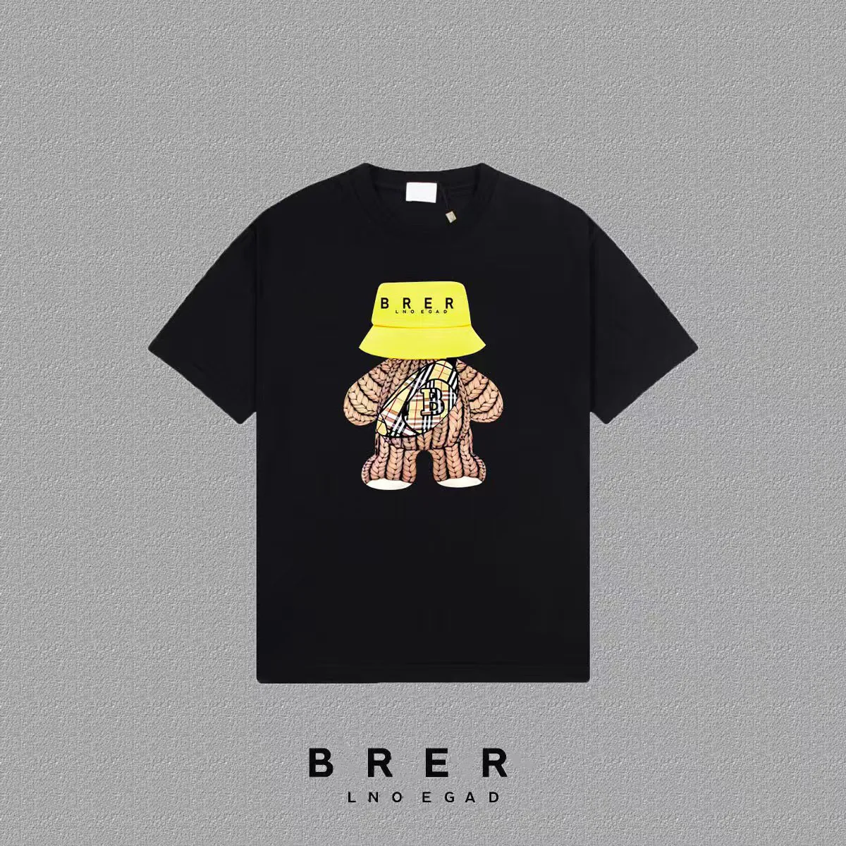 Men's Casual Designer T-shirt 100% Cotton Short Sleeve Crew Neck Letter ...