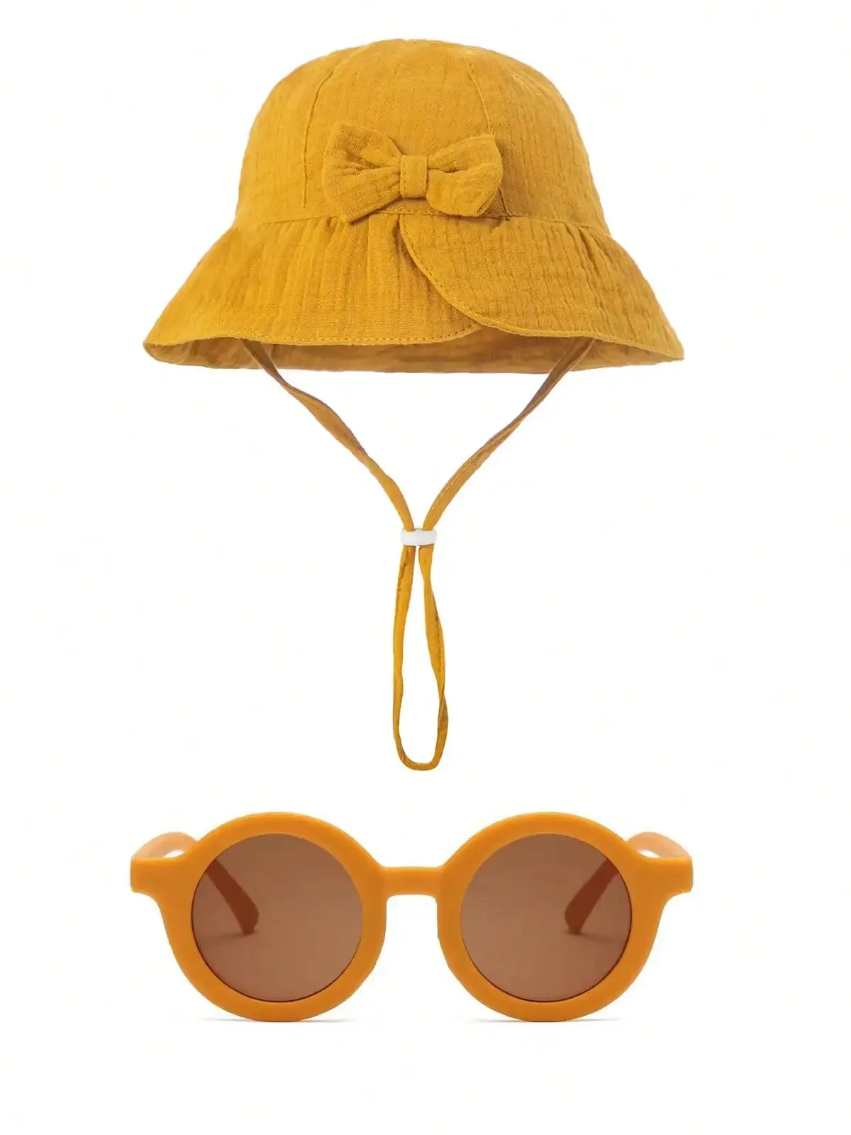 Baby Cotton Sun Hat with Eyeglasses and Printed Bow-Shaped Sunshade for ...