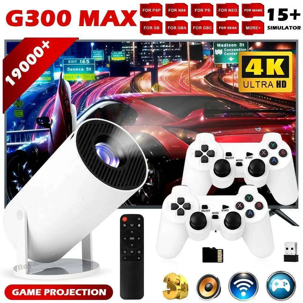 3D Projector G300 MAX Retro Video Game Console Wireless Controller 4.3 ...