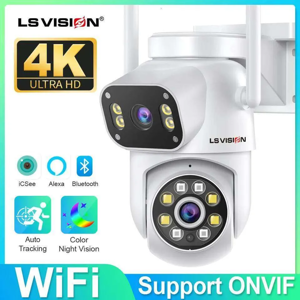 LS VISION 8MP 4K PTZ WiFi Dual Lens Wired Outdoor Surveillance AI Human ...