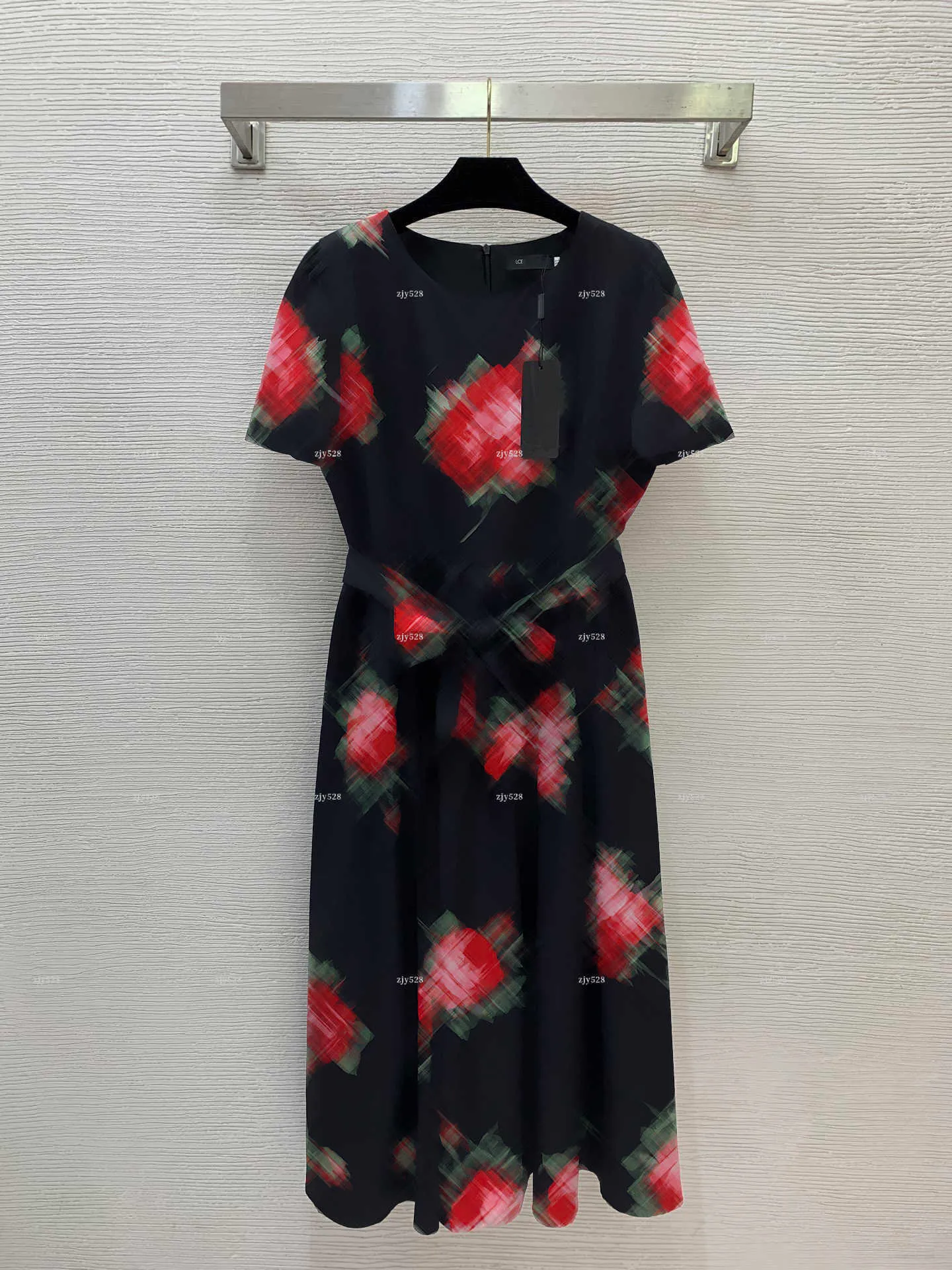 Women crew neck dress summer knee-length polyester sheath sleeveless ...