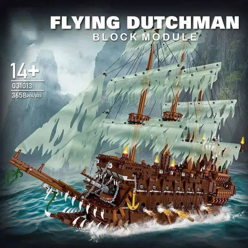 MOC Flying Dutchman Pirate Ship Building Blocks Model Kit Plastic ...