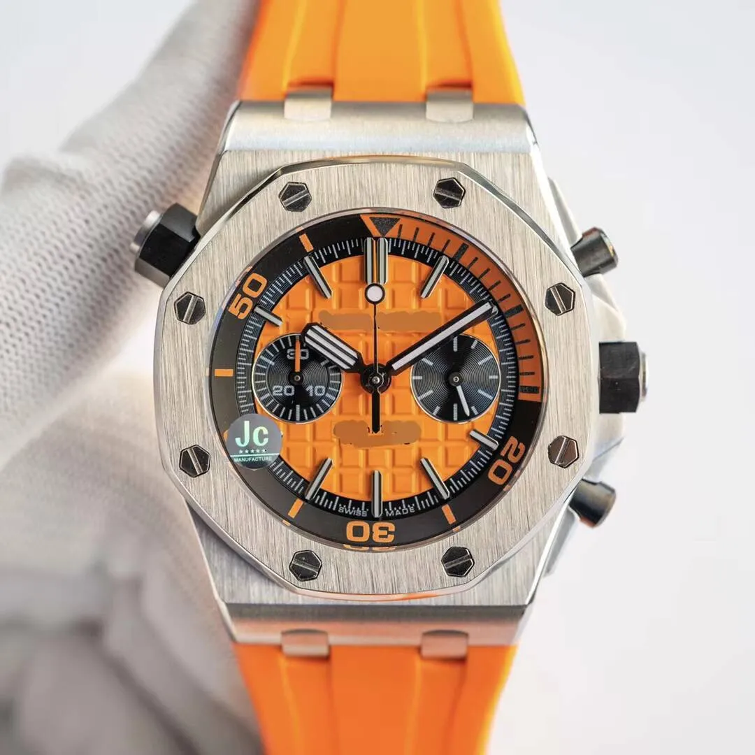 Men's Mechanical Sports Watch with Stainless Steel Case and Orange ...