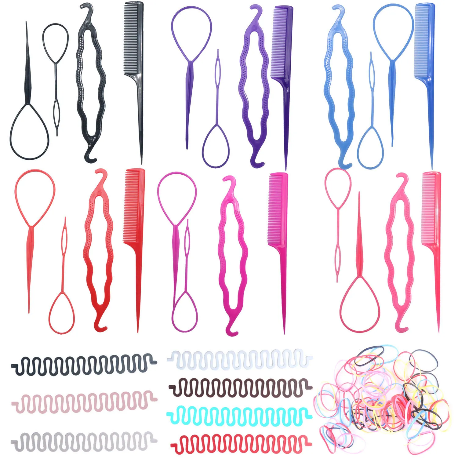 Hair Styling Tool Set with 32 Braiding Pins and Hair Hook for Bun ...