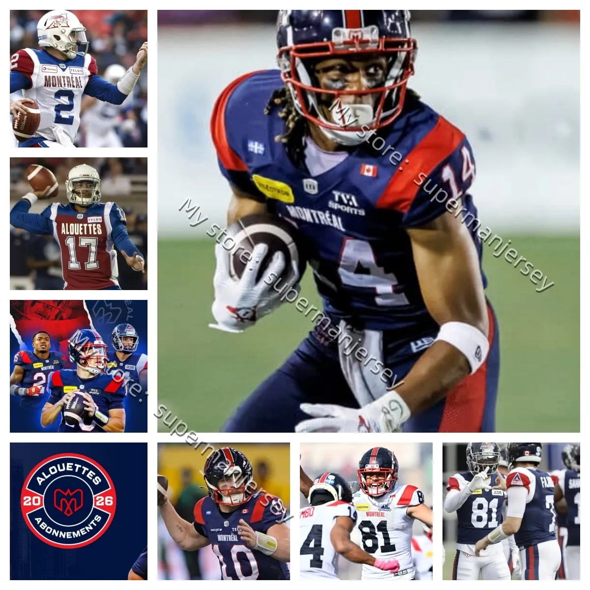 2026 Montreal Alouettes American Football Shirts Featuring Sankey ...