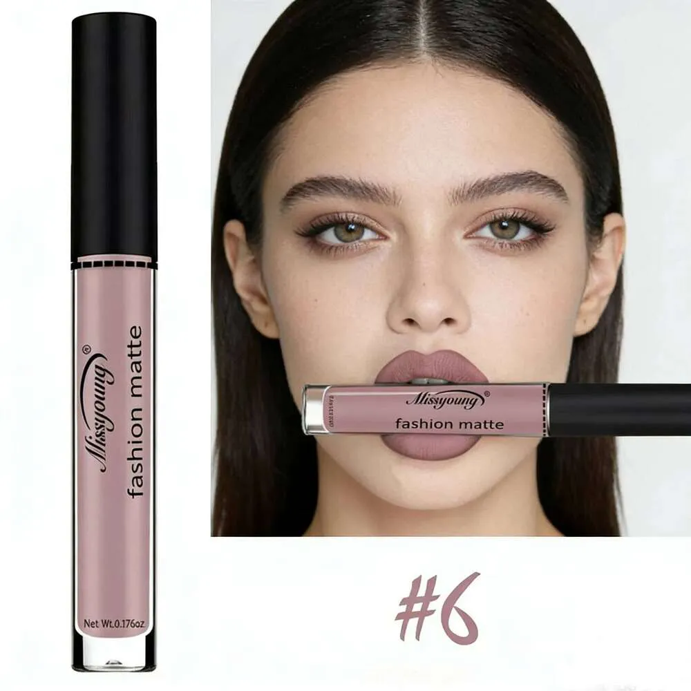 Dark Purple Matte Lip Clay Velvet Lipstick Long-Lasting Blood Red Black ...