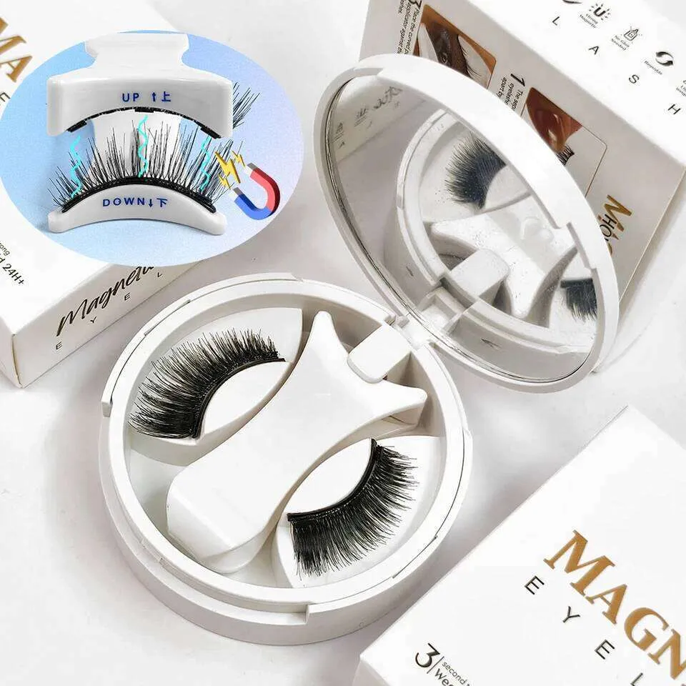 Reusable False Eyelashes Set with Magnetic Tweezers, Synthetic Hair ...