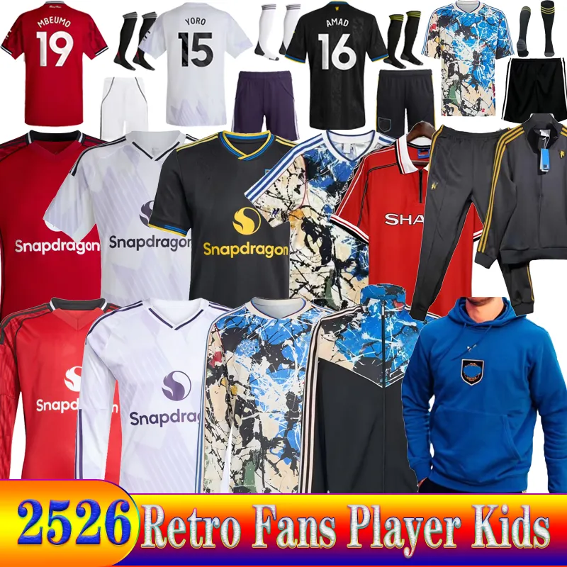 24 25 26 United Retro Soccer Jerseys GARNACHO HOJLUND MARTINEZ YORO ...