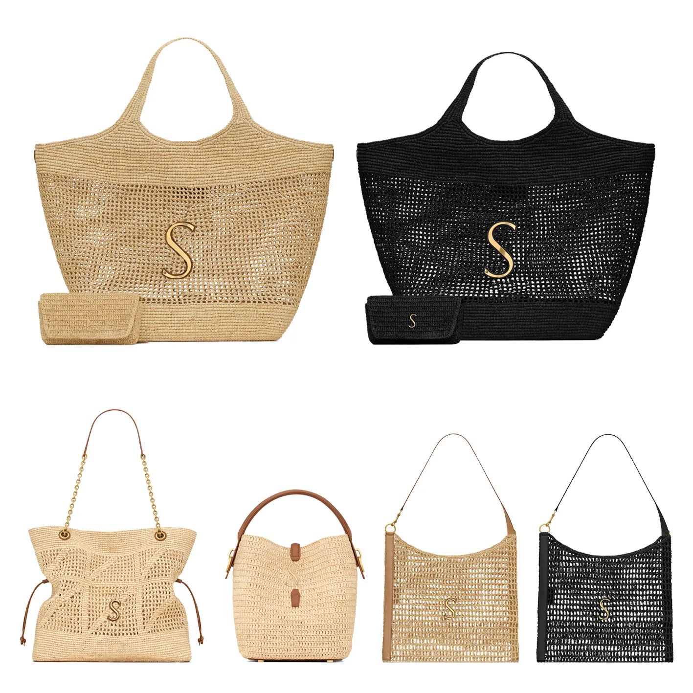 Designer Beach Bag Straw Woven Raffia Tote Linen... From Shuigg1588 ...