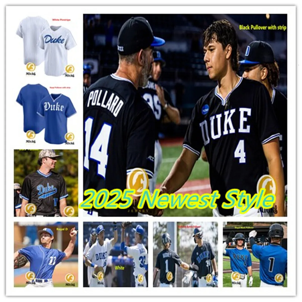 Custom Duke Baseball Jersey for Men with Breathable Polyester Material ...