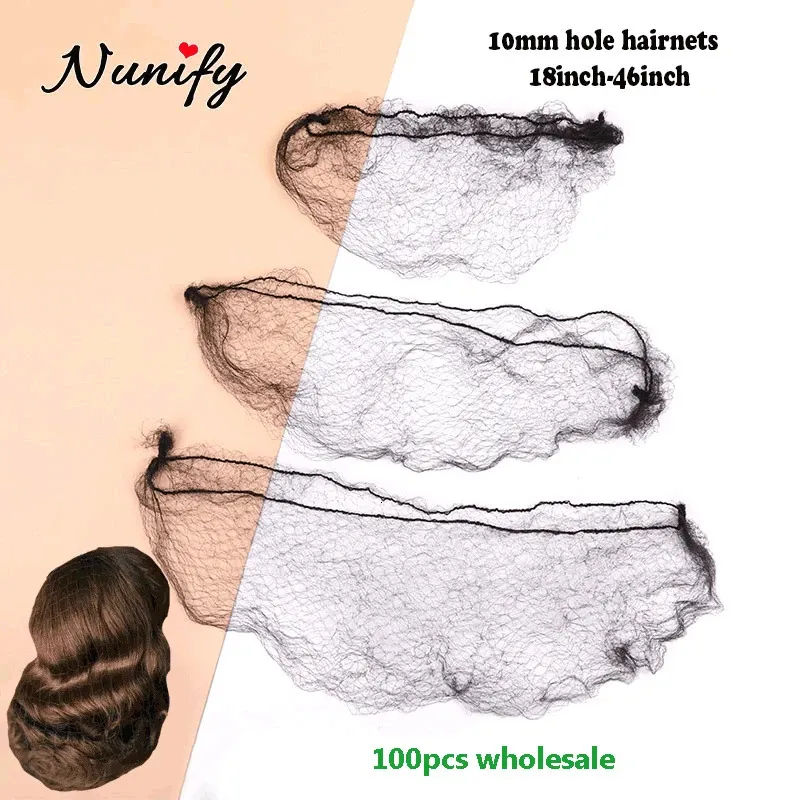 10Mm Invisible Mesh Hair Nets For Women Bun Styling Elastic Edge Wig ...